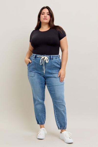Curvy High Waist Denim Jogger – Rochester | Real Deals