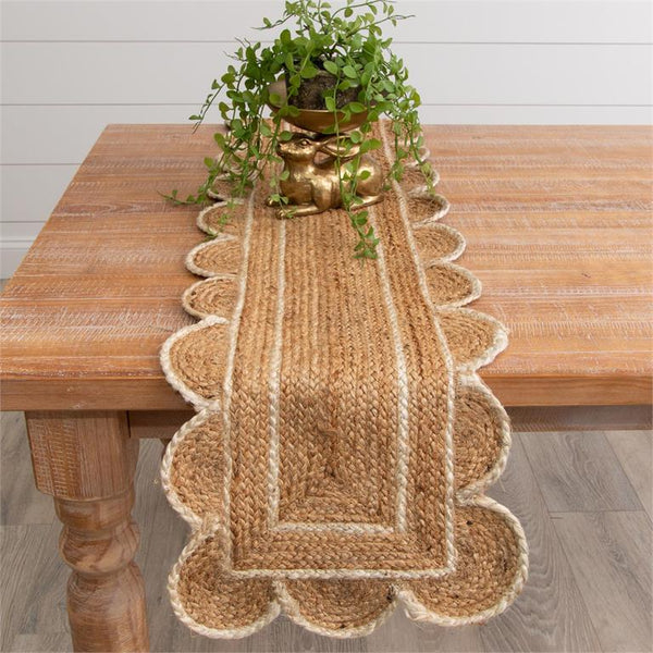 Handmade Scalloped Jute Table Runner – Rochester | Real Deals